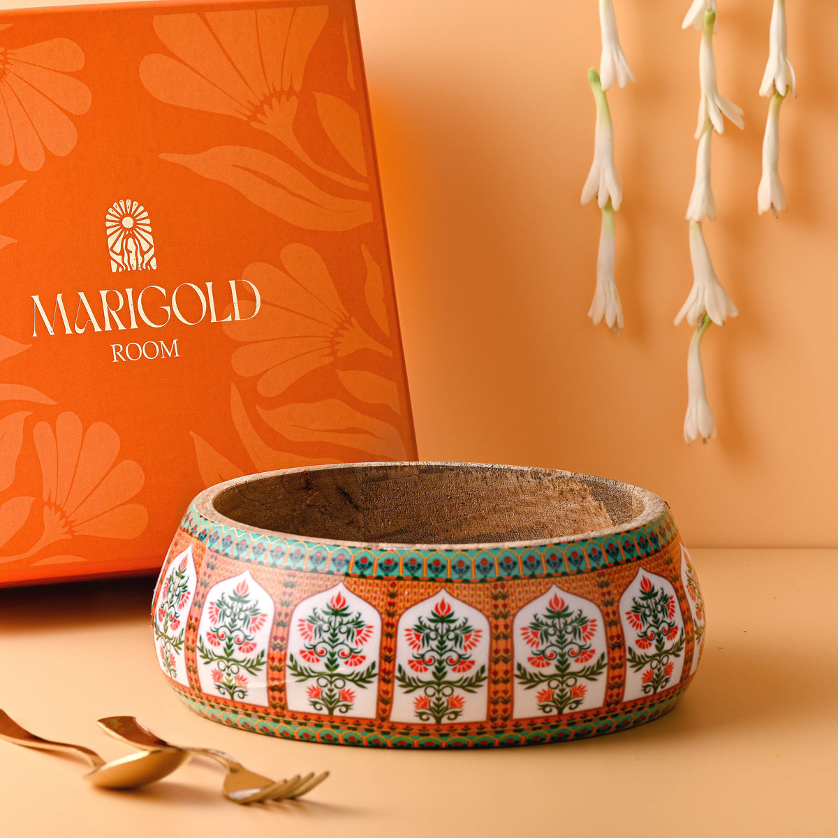 Saffron Jewel Bowl - Mughal Motif Collection Small – Marigold Room