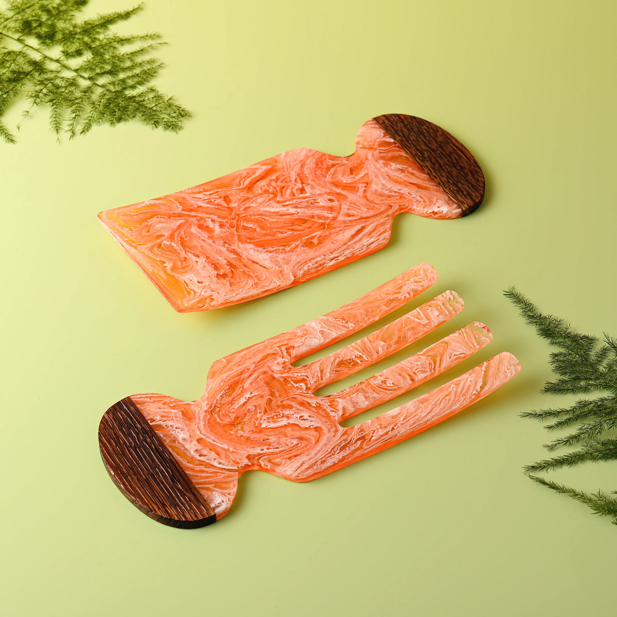 Orange Resin Salad Tosser - Vibrant Food Safe Serving Utensil ...